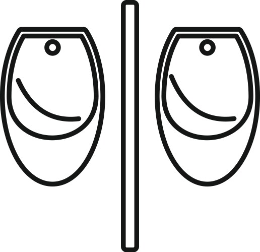 Public toilet urinal drawing showing restroom Vector Image