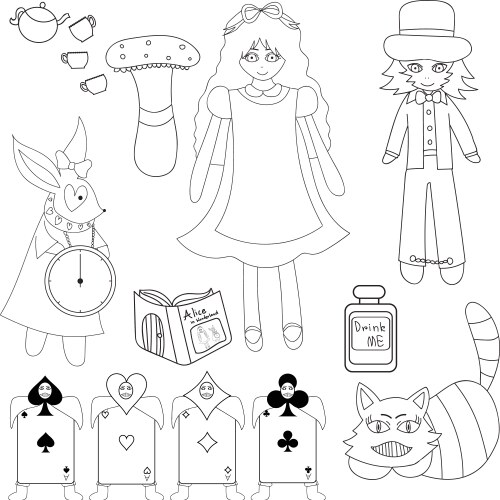 Alice in Wonderland Vector Images (over 1,000)