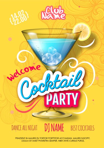 Evening cocktail Royalty Free Vector Image - VectorStock