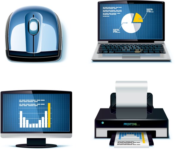 IT Icon Set - Computer & Electronics Vector Image