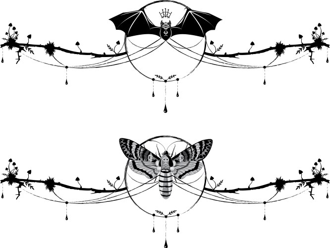 Set of gothic borders Royalty Free Vector Image