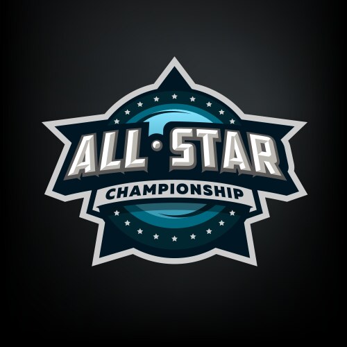 All star basketball sports logo emblem Royalty Free Vector