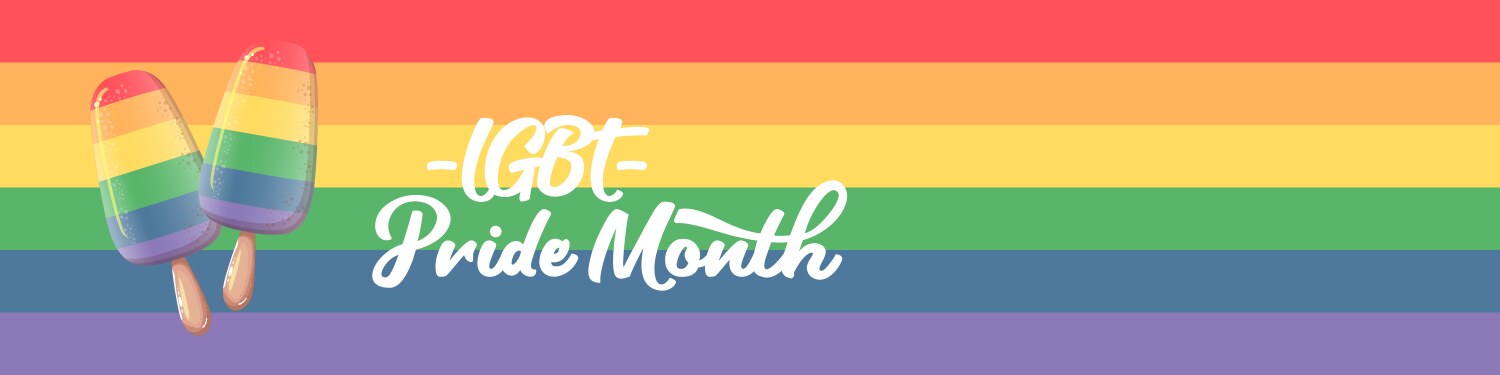 Happy pride month wide horizontal banner Vector Image