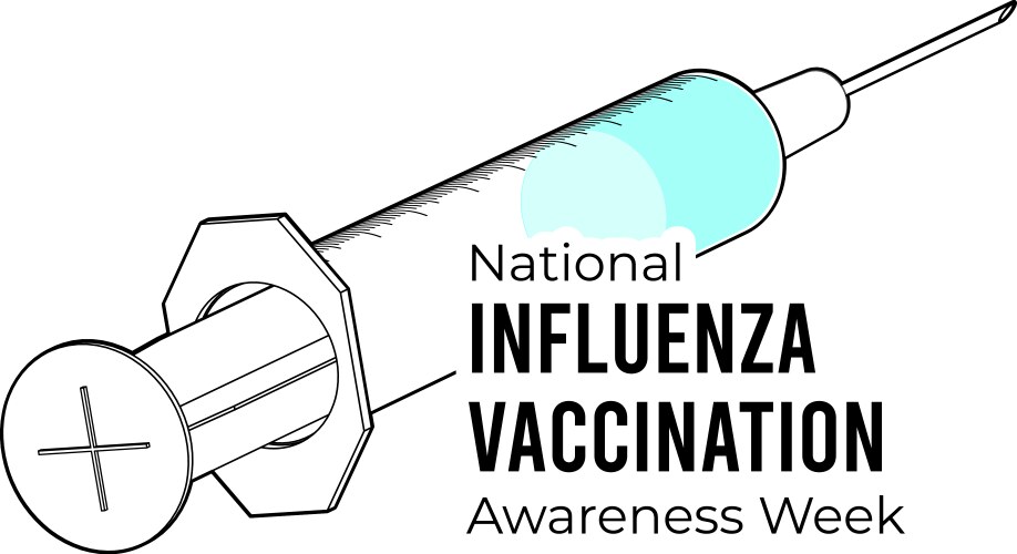 National influenza vaccination week Royalty Free Vector
