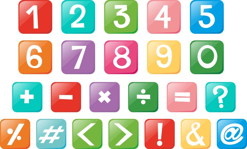 Number blocks Royalty Free Vector Image - VectorStock