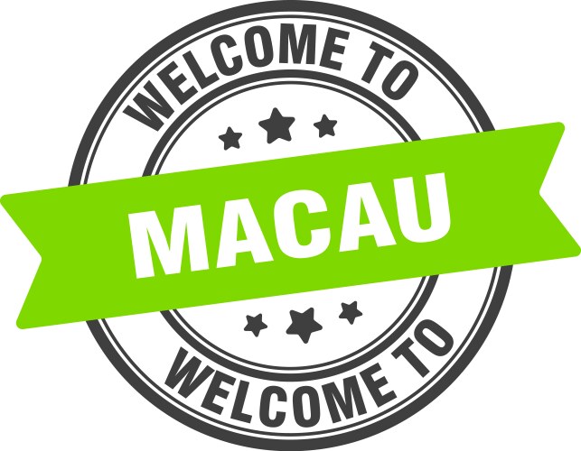 Welcome to macau stamp macau round sign Royalty Free Vector