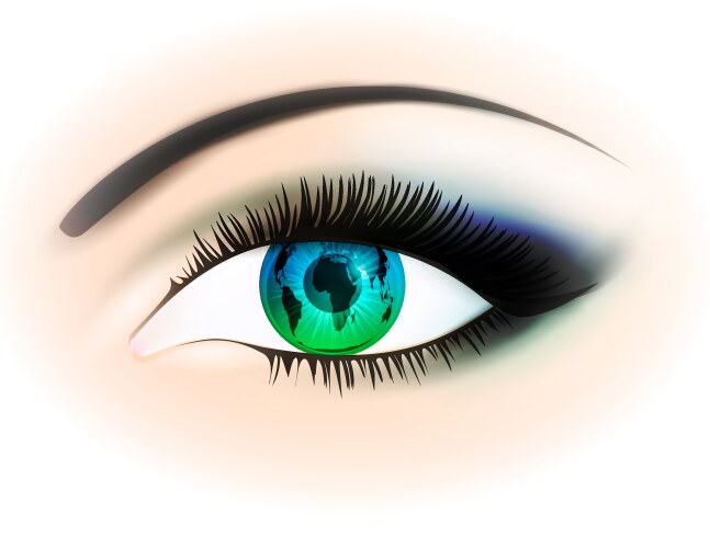 Beautiful female eye hand drawn Royalty Free Vector Image