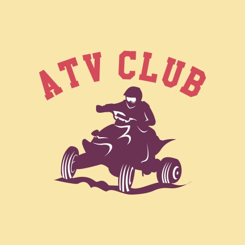 Atv club logo template design Royalty Free Vector Image
