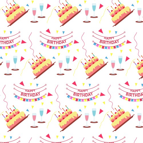 Happy birthday pattern background Royalty Free Vector Image