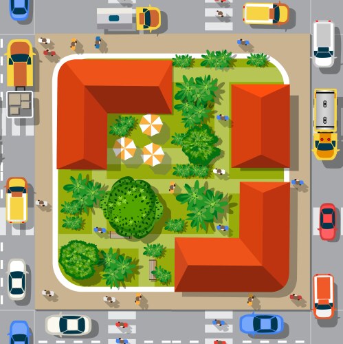 Road Intersection - Top View Royalty Free Vector Image