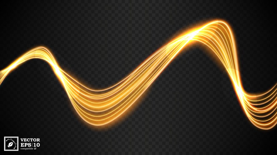 Elegant wavy line of light in colorful set Vector Image