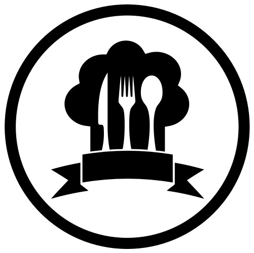 Kitchen chop knife chef restaurant star logo Vector Image