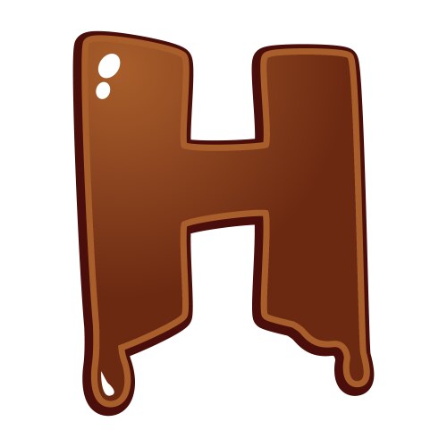 English letter f in form a chocolate cake Vector Image