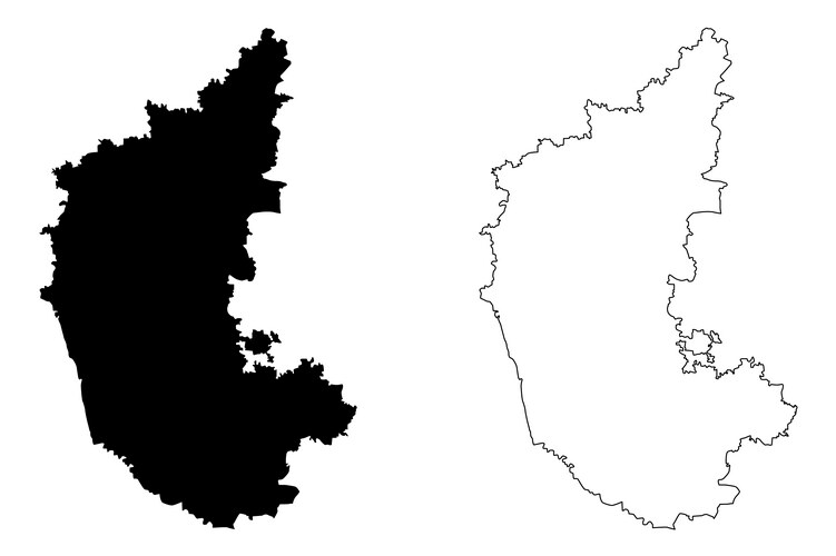 Karnataka map outline Vector Images & Graphics for Commercial Use ...