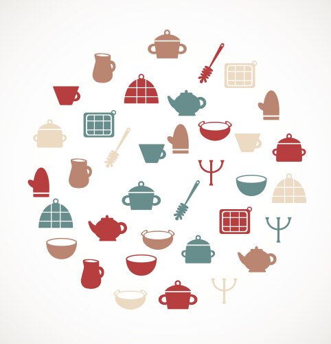 Kitchen icons Royalty Free Vector Image - VectorStock