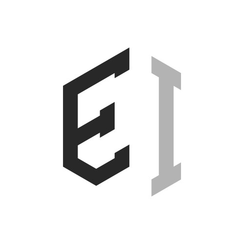 Initial letter ei logo design alphabet Royalty Free Vector