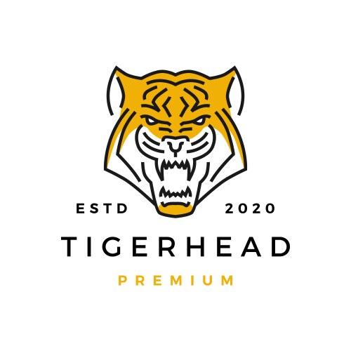 Tiger roaring logo sign emblem Royalty Free Vector Image