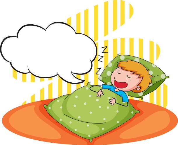 A boy sleep on the moon Royalty Free Vector Image