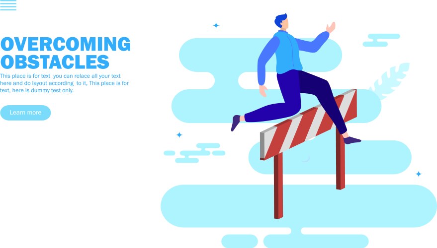 Man jumping over obstacle Royalty Free Vector Image