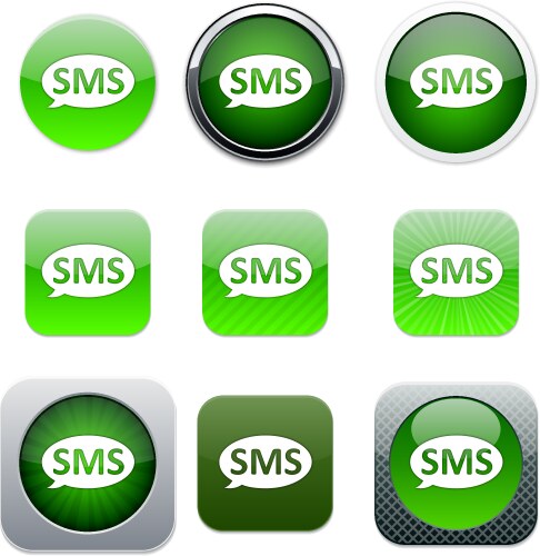 Mobile sms text message mail icons set as labels Vector Image