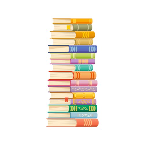 Cartoon Stack of Books Vector Images (over 9,100)