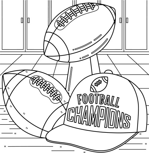 American football winning super bowl coloring page