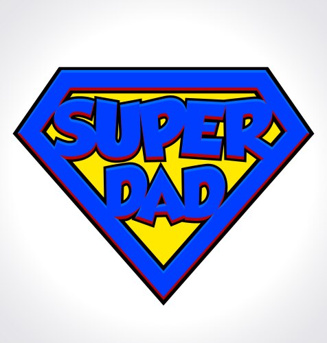Superhero Dad Emblem Royalty Free Vector Image