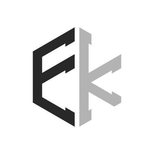 Modern letter ek logo for corporate business Vector Image