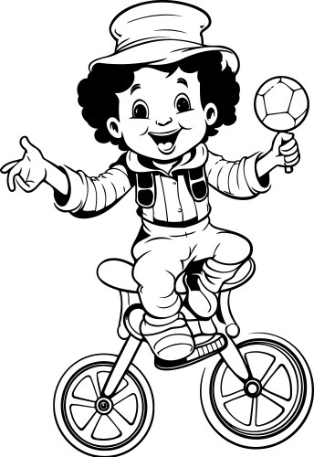 Boy Riding Bicycle Clipart Vector Images (over 140)