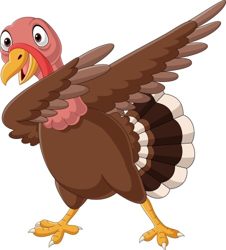 Happy turkey cartoon for your design Royalty Free Vector