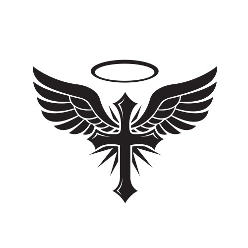 Cross wing emblem Royalty Free Vector Image - VectorStock