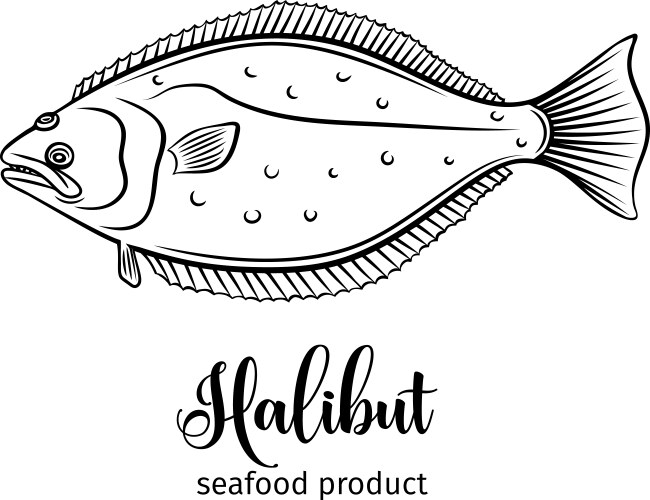Flounder fish cartoon Royalty Free Vector Image