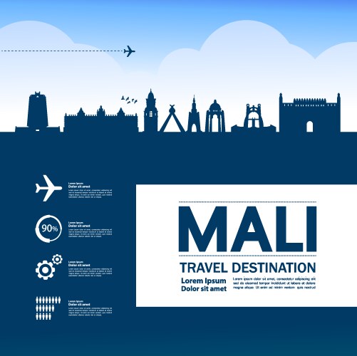 Mali travel destination grand Royalty Free Vector Image