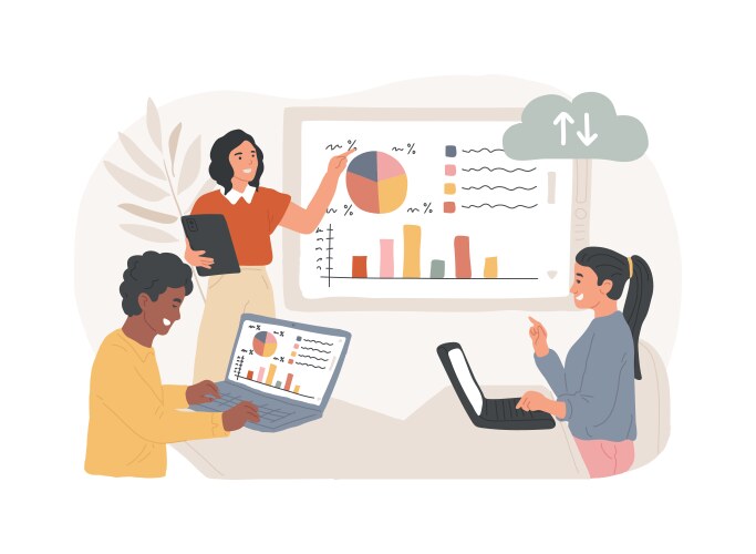 Create class isolated cartoon Royalty Free Vector Image