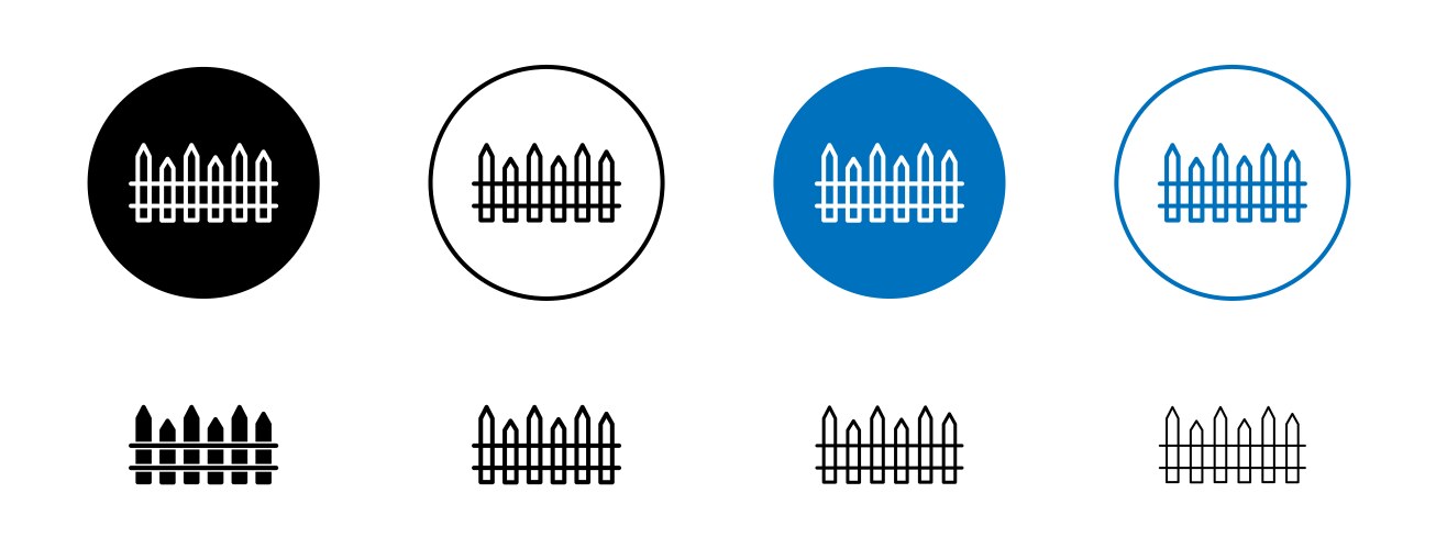 Fence icon set safety barrier garden symbol Vector Image