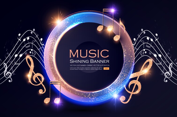Blue music background with notes Royalty Free Vector Image