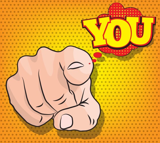 We want you comic book bubble text retro style Vector Image
