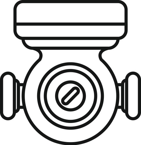 Water meter icon showing plumbing measurement Vector Image