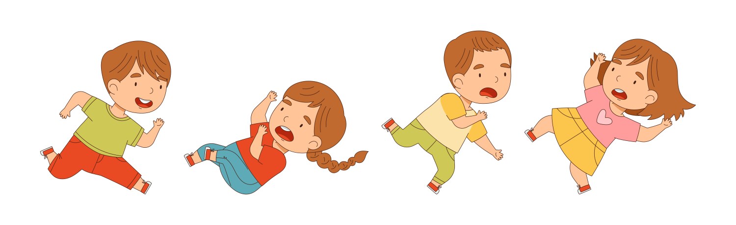 Happy kid running rush forward and hurry Vector Image