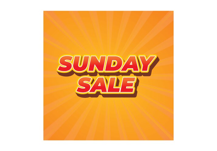 Sunday sale text effect in 3d style and eye Vector Image
