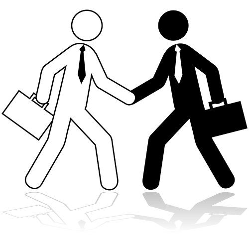 Business Stick Figures Shaking Hands Businessman Business Stick