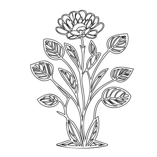 Buttercup flower plant sketch outline Royalty Free Vector