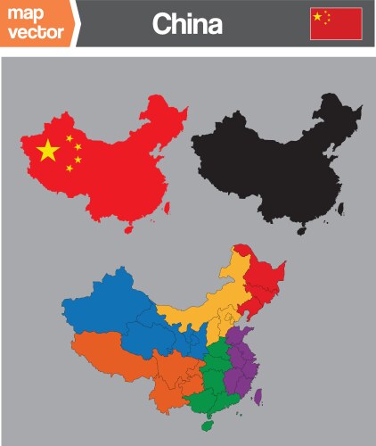 China map Royalty Free Vector Image - VectorStock