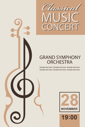 Classical concert poster Royalty Free Vector Image