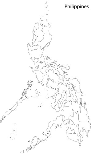 Philippines black white map Royalty Free Vector Image