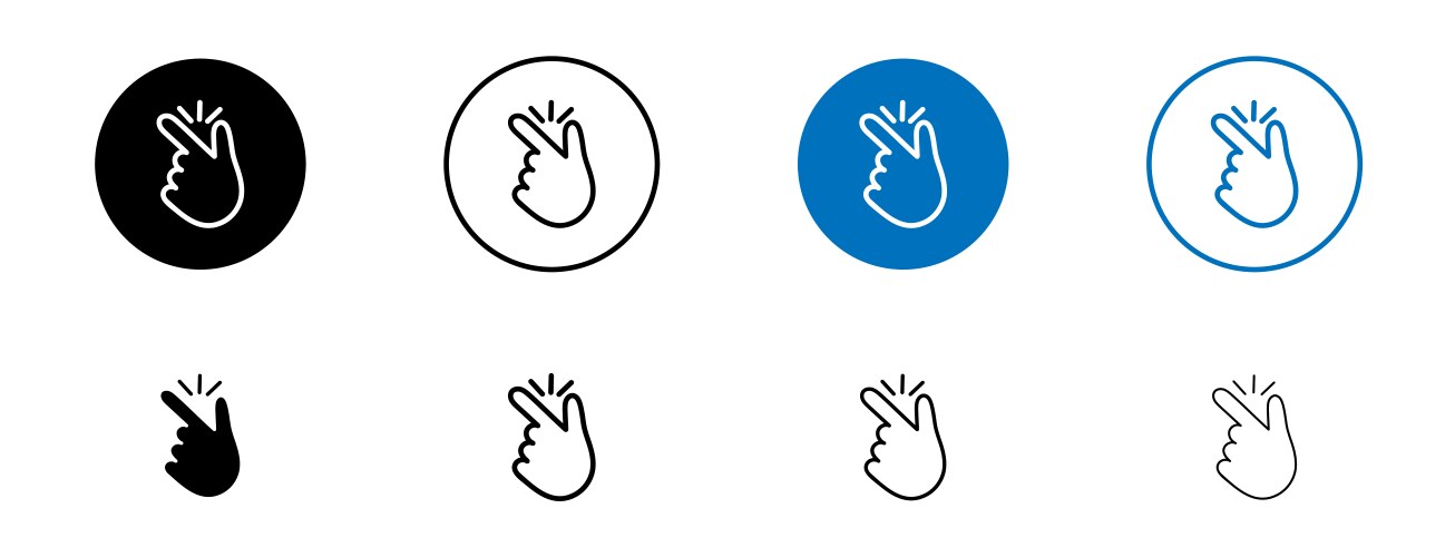 Finger snapping icon set hand snap easy Royalty Free Vector