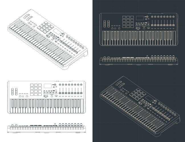 A midi keyboard controller Royalty Free Vector Image