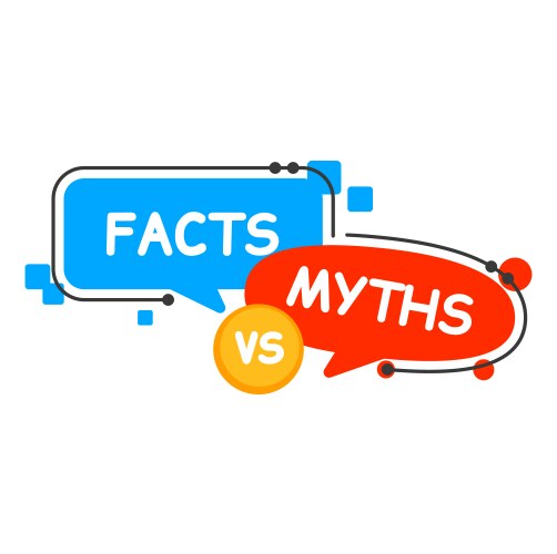 Myths and facts logo megaphone background Vector Image