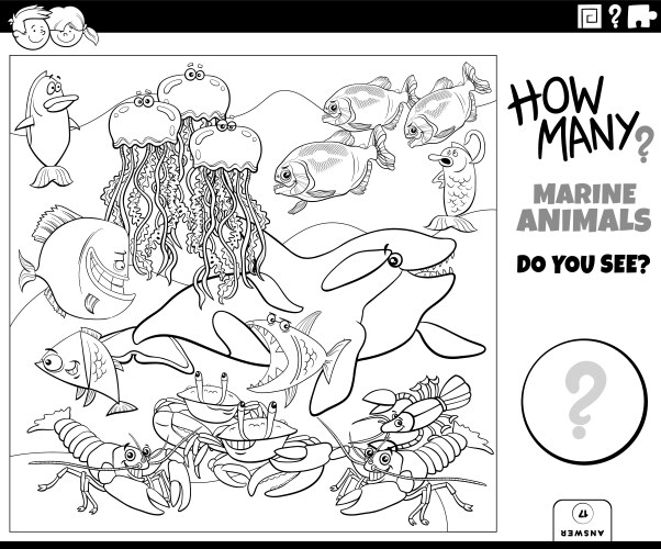 Addition activity coloring page Royalty Free Vector Image