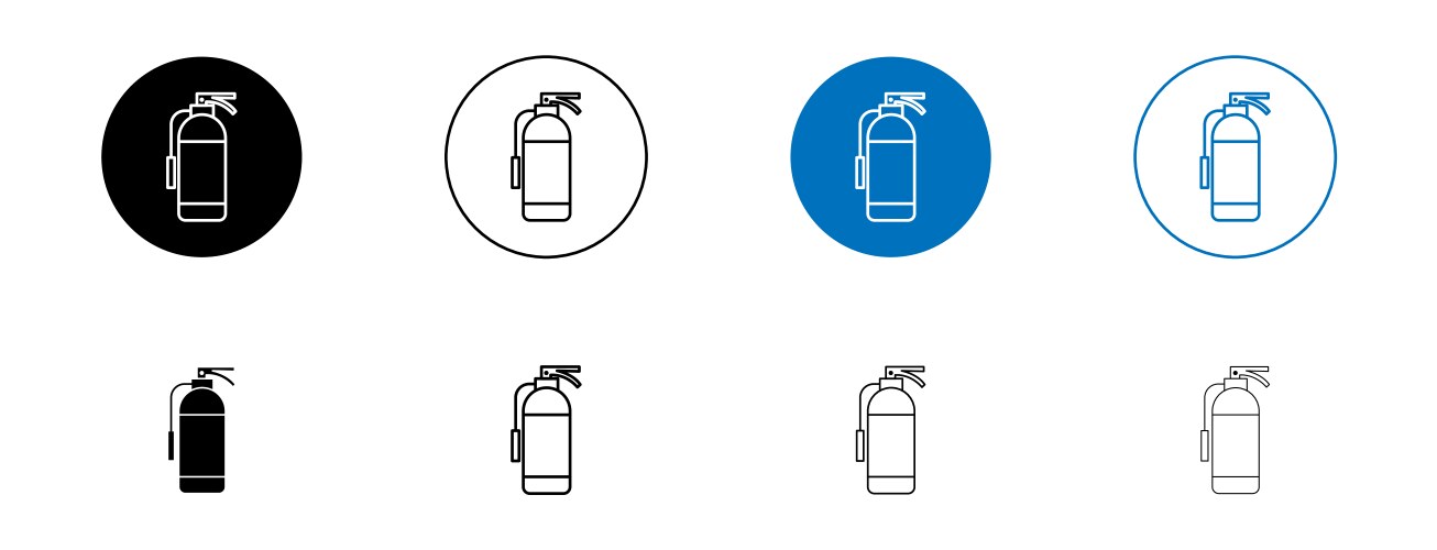 Fire extinguisher icon set safety extinguish Vector Image